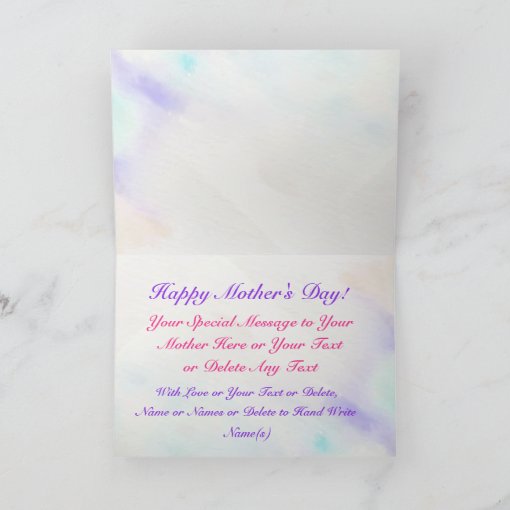 Personalized Mother's Day Cards with Your Message | Zazzle