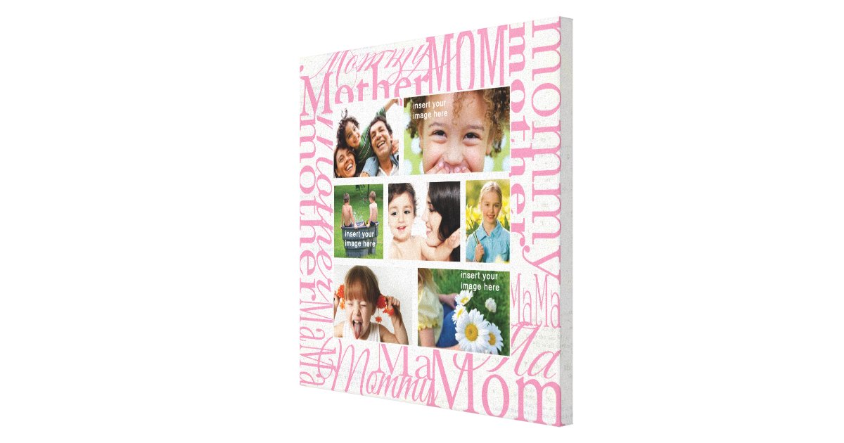 Personalized Mother's Day Photo Collage Canvas Print | Zazzle