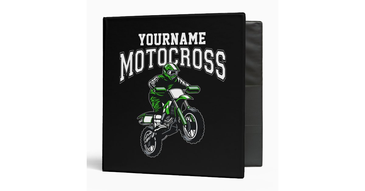 Personalized Motocross Dirt Bike Rider Racing 3 Ring Binder | Zazzle