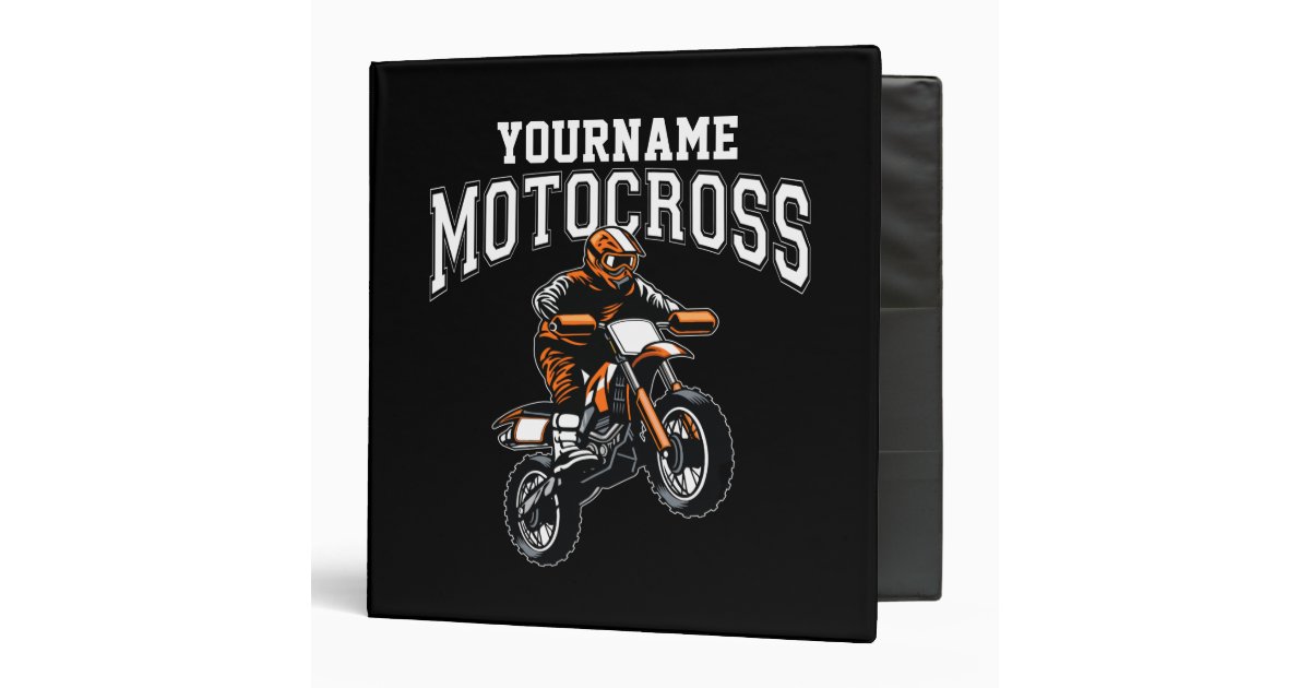 Personalized Motocross Dirt Bike Rider Racing 3 Ring Binder | Zazzle
