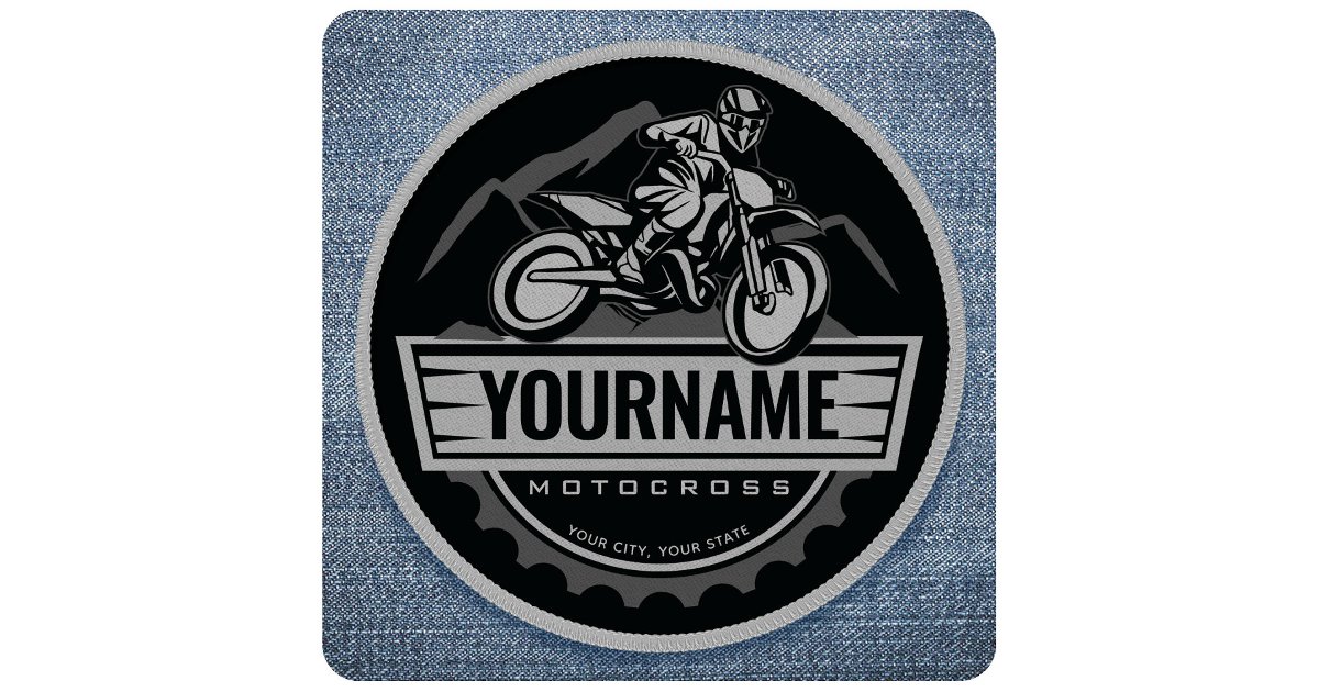 Personalized Motocross Rider Dirt Bike Hill Racing Patch | Zazzle