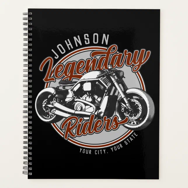 Personalized Motorcycle Legendary Rider Biker NAME Planner | Zazzle