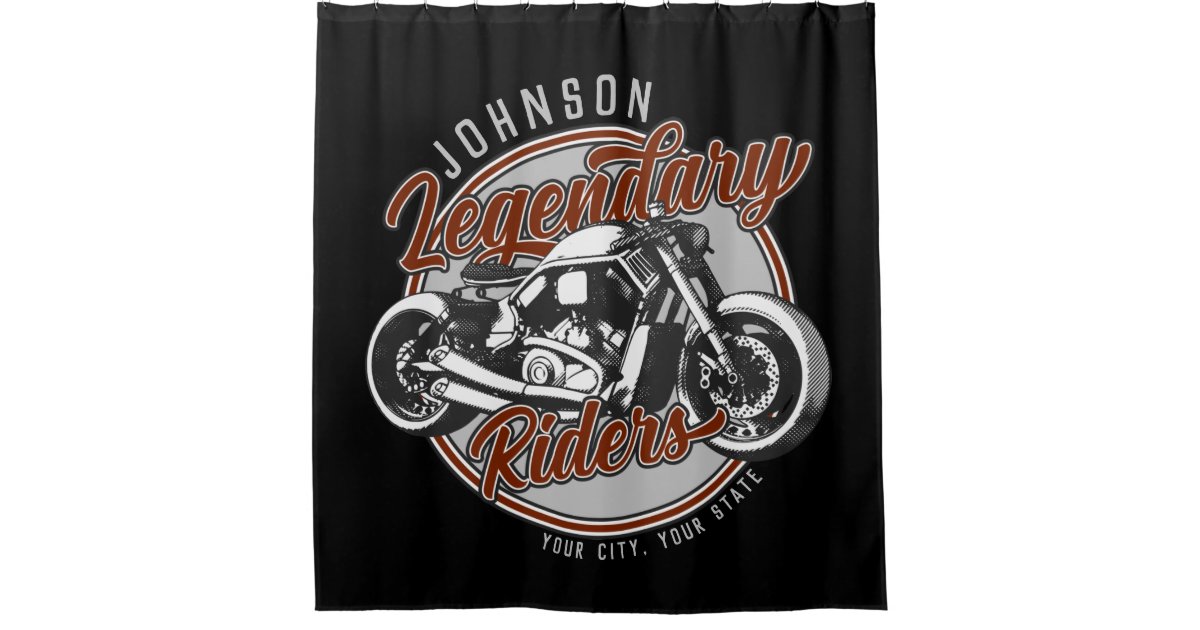 Personalized Motorcycle Legendary Rider Biker NAME Shower Curtain | Zazzle