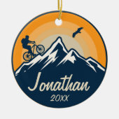 Personalized Mountain Biking Cyclist Road Bike Ceramic Ornament | Zazzle