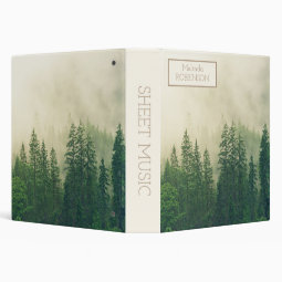 Personalized Mountains Forest Fog Sheet Music 3 Ring Binder | Zazzle