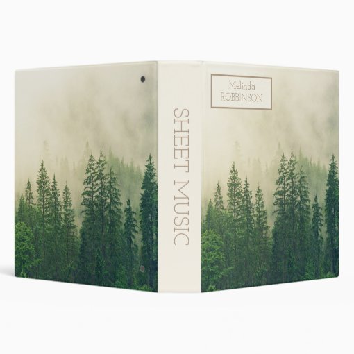 Personalized Mountains Forest Fog Sheet Music 3 Ring Binder | Zazzle