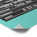 Personalized Movie Clapboard Aqua Birthday Poster | Zazzle