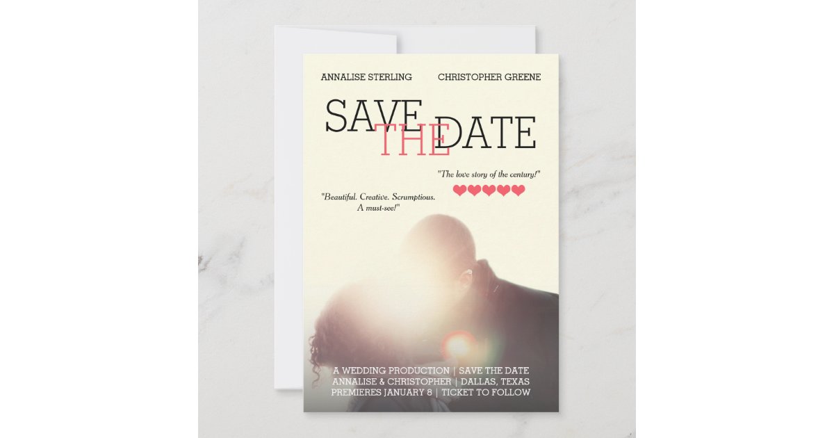 Personalized Movie Poster Save the Date | Zazzle.com