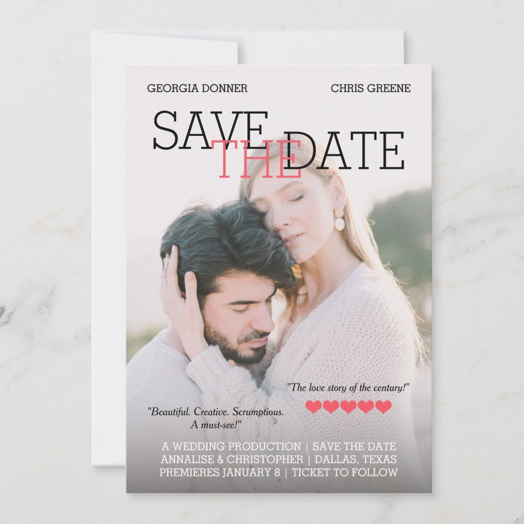 Personalized Movie Poster Save the Date | Zazzle