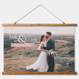 Personalized Mr & Mrs Wedding Photo Hanging Tapest Hanging Tapestry | Zazzle