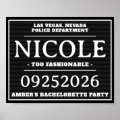 Personalized Mug Shot Signs, Bachelorette Party Poster | Zazzle