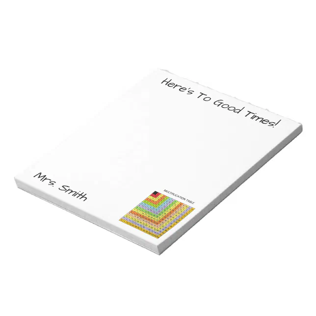 Personalized "Multiplication Chart" Notepad | Zazzle