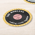 Personalized Music Album Retro Design Round Paper Coaster | Zazzle