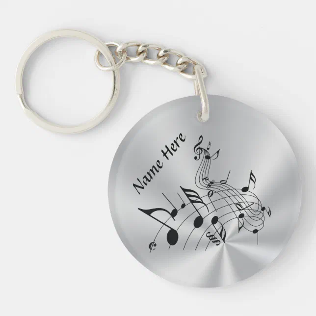 Personalized Music Note Gifts with Your NAME Keychain | Zazzle