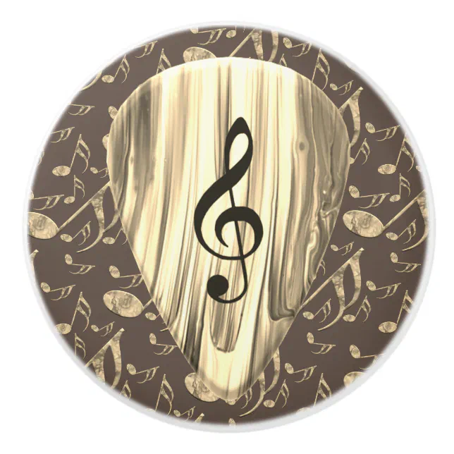 Personalized Music Note Guitar Pick Ceramic Knob | Zazzle