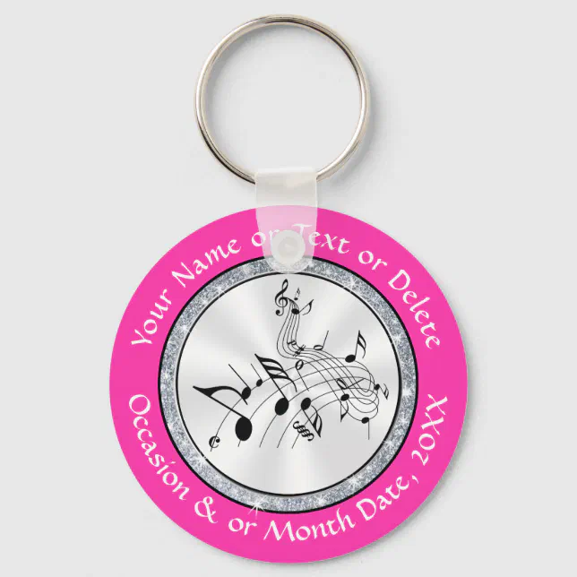 Personalized Music Note Party Favors, Any Occasion Keychain | Zazzle