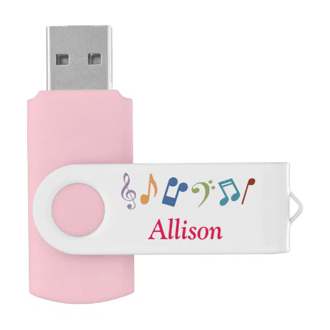Personalized Music Notes USB USB Flash Drive | Zazzle