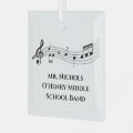 Personalized Music Teacher Musical Notes Christmas Glass Ornament | Zazzle