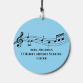 Personalized Music Teacher Musical Notes Wind Chime | Zazzle