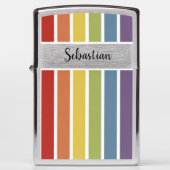 Personalized Muted Retro Color Rainbow Zippo Lighter | Zazzle