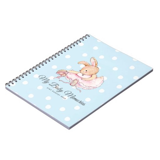 Personalized MY BABY MEMORIES - Rabbit Ballerina Notebook | Zazzle