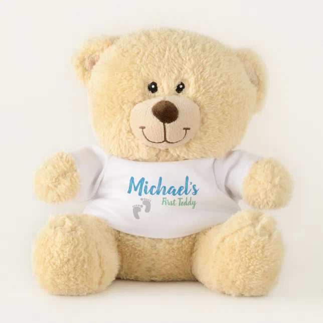 Personalized "My First Teddy" Teddy Bear | Zazzle