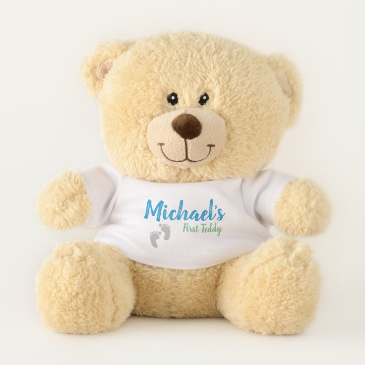 Personalized "My First Teddy" Teddy Bear | Zazzle