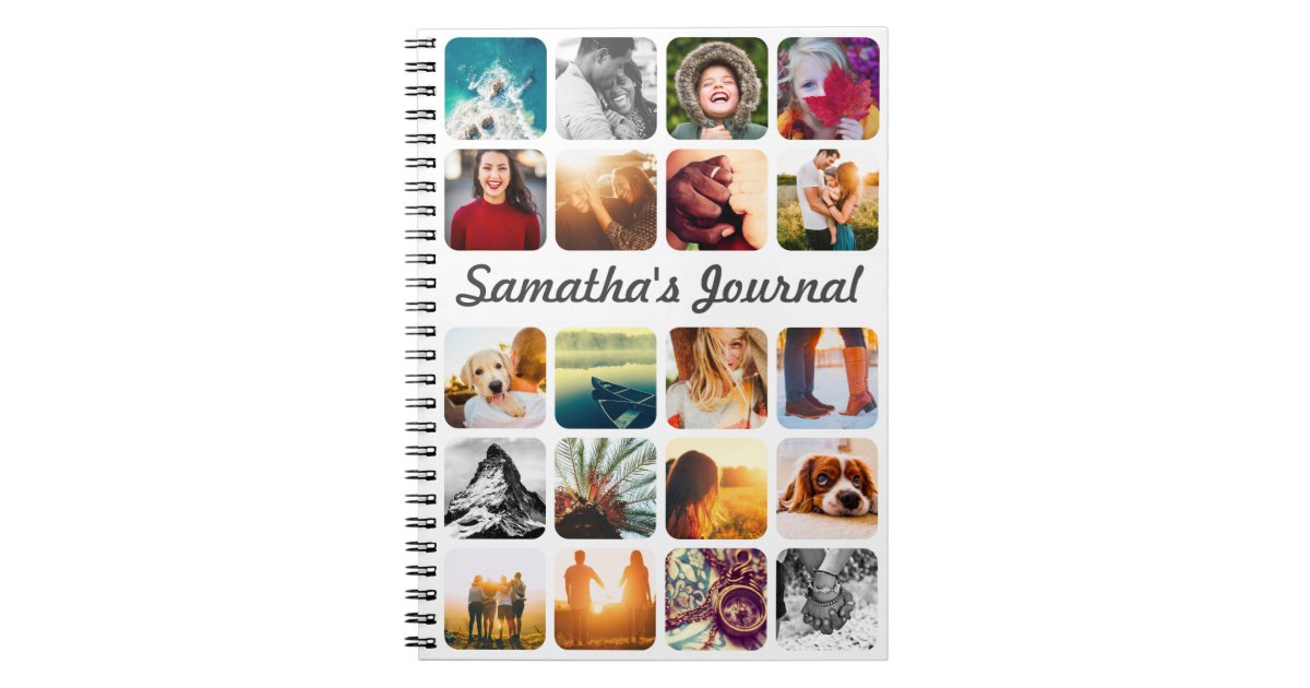 Personalized Name & 20 Photo Notebook | Zazzle