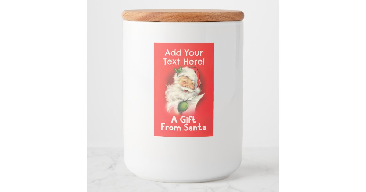 Personalized Name A Gift From Santa Claus Vintage Food Label | Zazzle