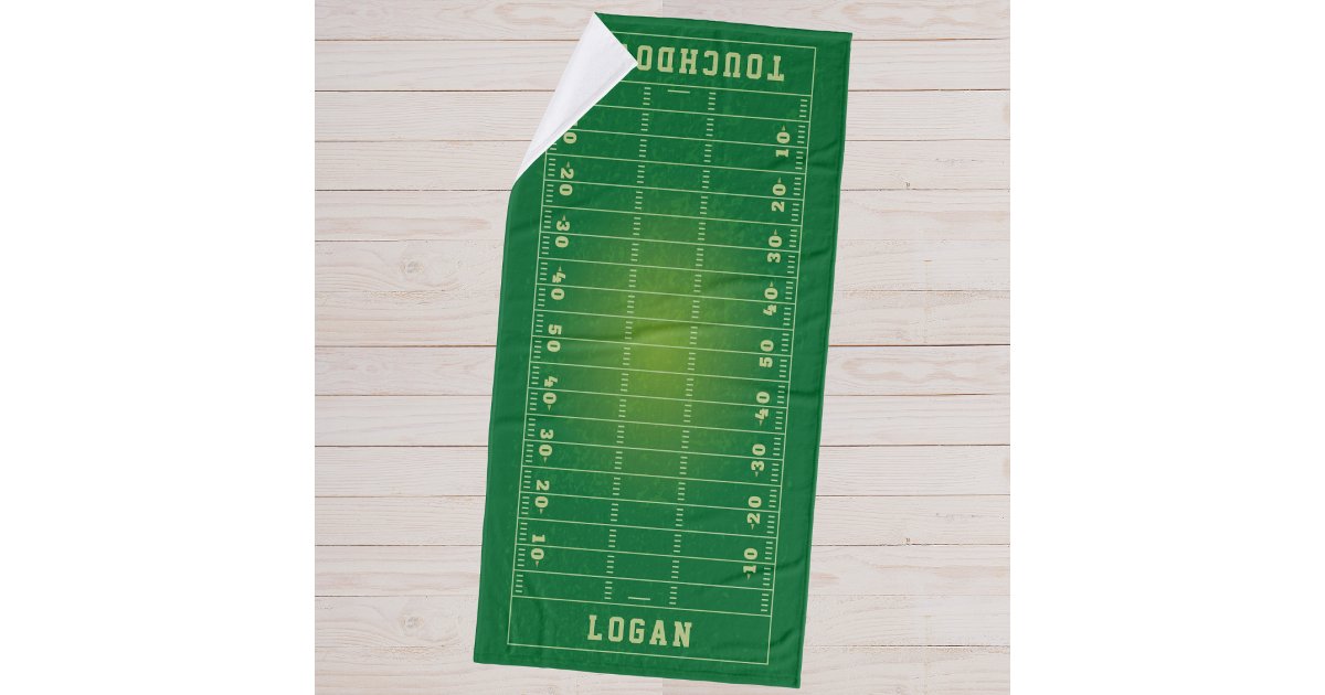 Personalized Name American Football Field Bath Towel | Zazzle