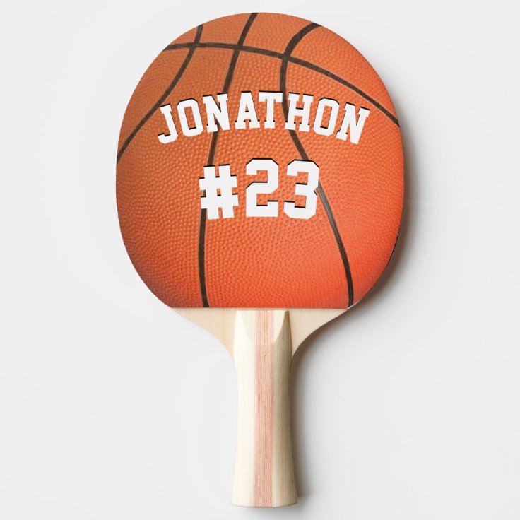 Personalized Name and Number Basketball Ping-Pong Paddle | Zazzle