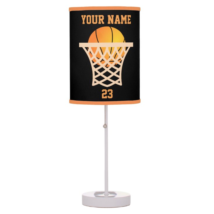 Personalized Name and Number Basketball Table Lamp | Zazzle