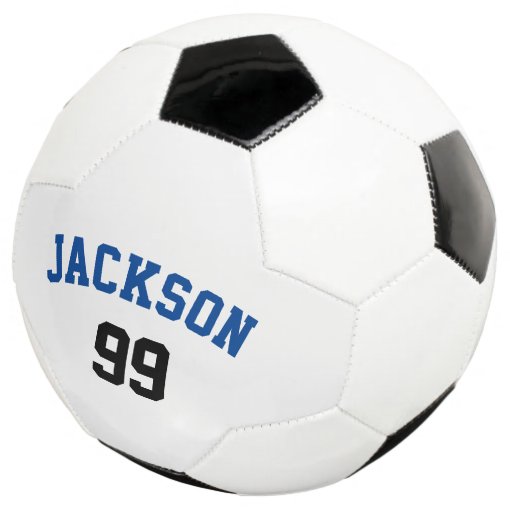 Personalized Name and Number Minimalistic Soccer Ball | Zazzle