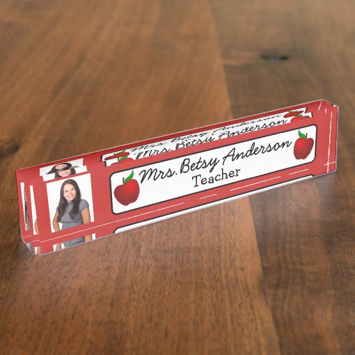 Personalized Name and Photo Name Plate Teacher | Zazzle
