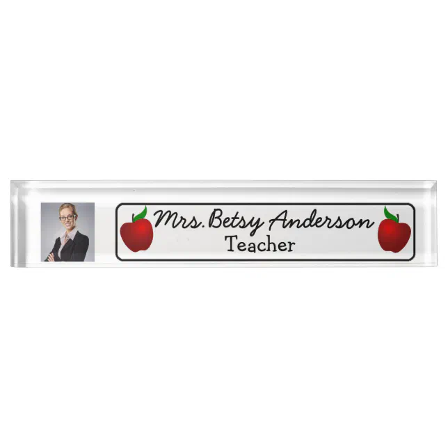 Personalized Name and Photo Name Plate Teacher | Zazzle