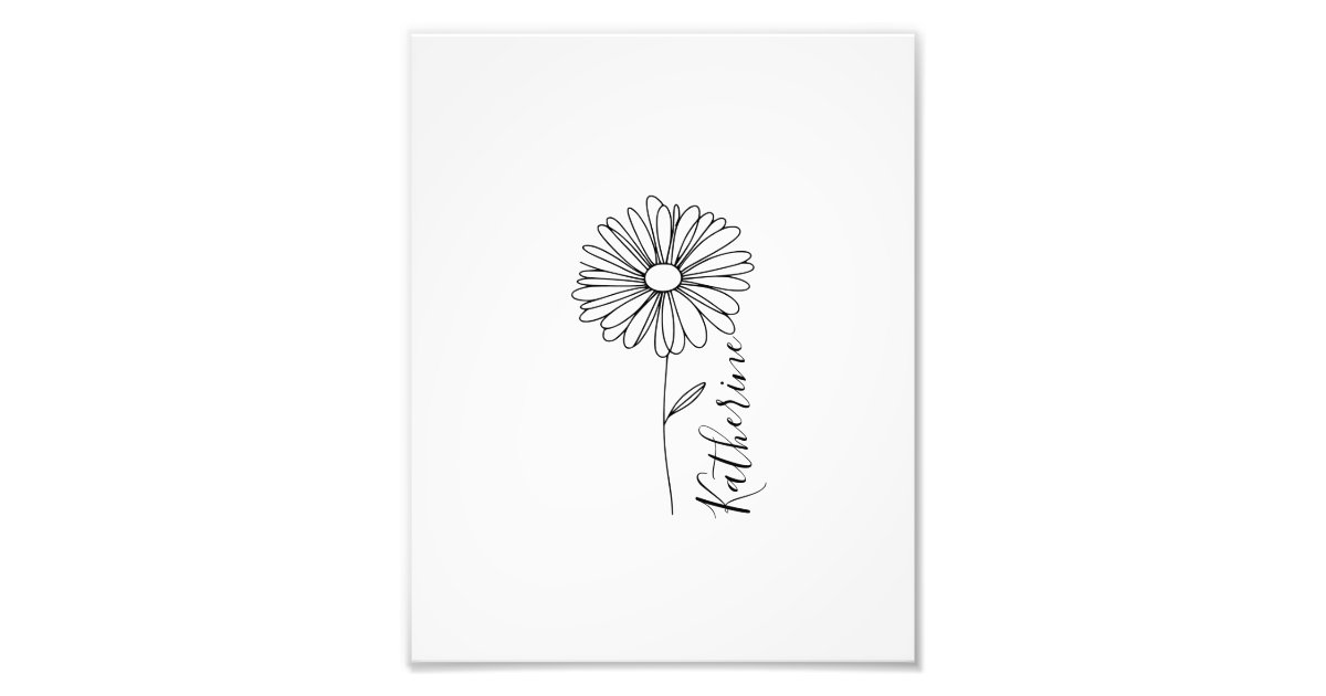 Personalized name April daisy Birth Flower Photo Print | Zazzle