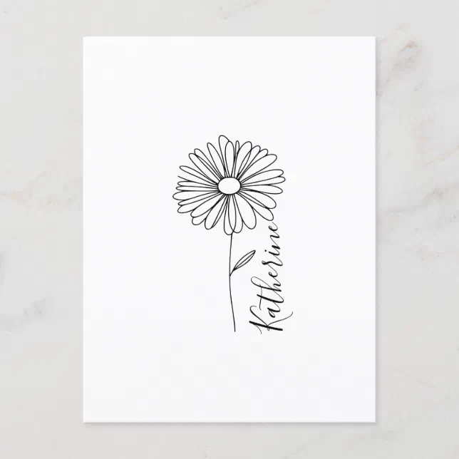 Personalized name April daisy Birth Flower Postcard | Zazzle