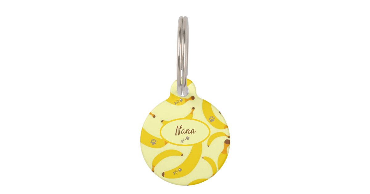 Personalized Name Bananas Cat Pet ID Tag | Zazzle