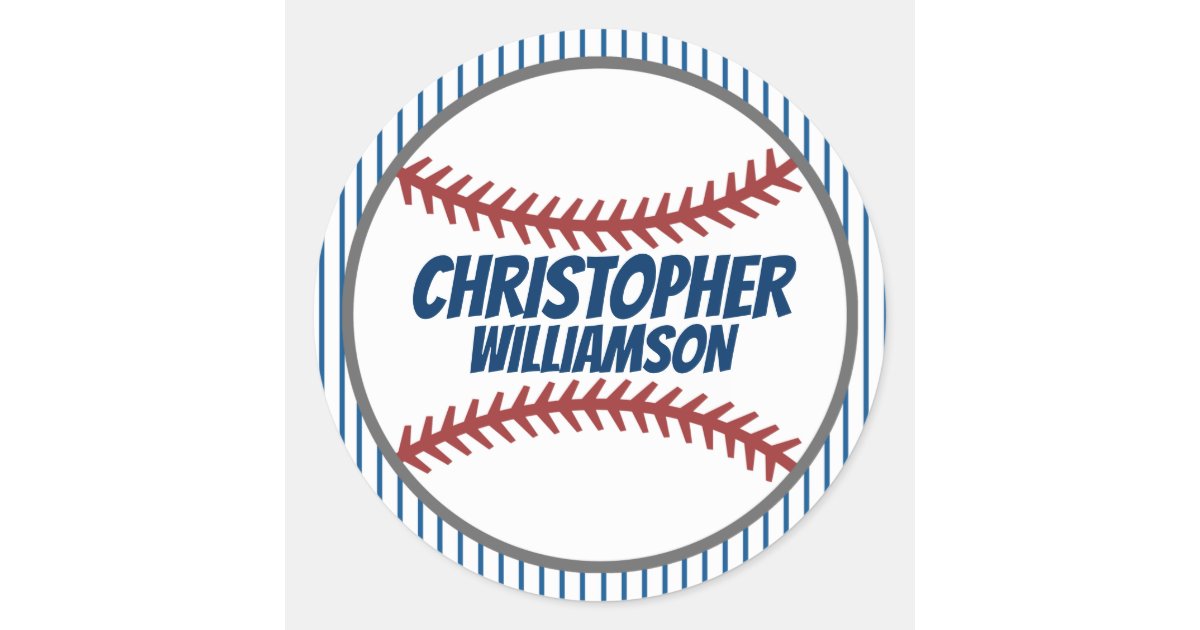 Personalized Name Baseball Sticker | Zazzle