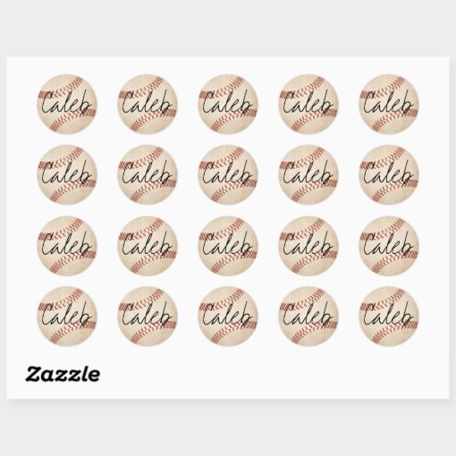 Personalized Name Baseball Stickers | Zazzle
