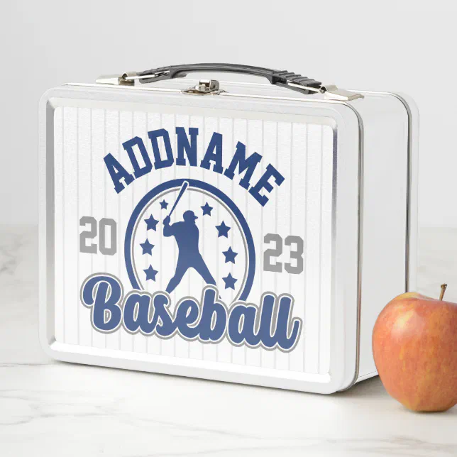 Personalized NAME Baseball Team Player Game Metal Lunch Box | Zazzle