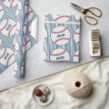 Personalized Name Baseball Themed Wrapping Paper | Zazzle