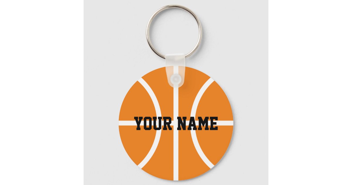 Personalized name basketball player keychains | Zazzle
