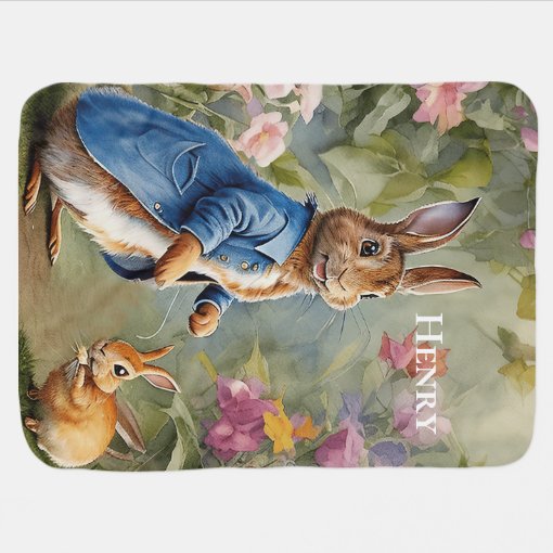 Personalized Name Beatrix Potter Peter Rabbit Baby Blanket | Zazzle