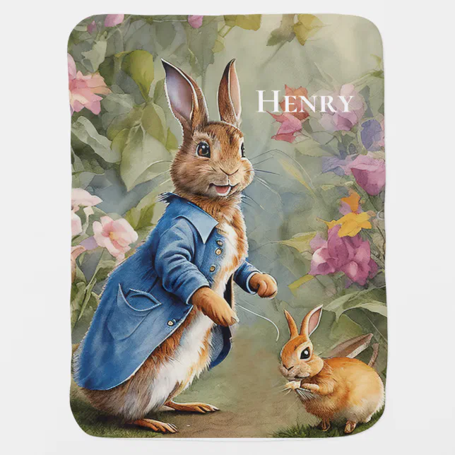Personalized Name Beatrix Potter Peter Rabbit Baby Blanket | Zazzle