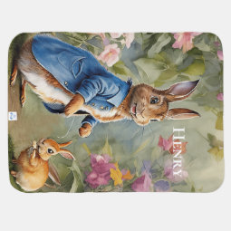 Personalized Name Beatrix Potter Peter Rabbit Baby Blanket | Zazzle