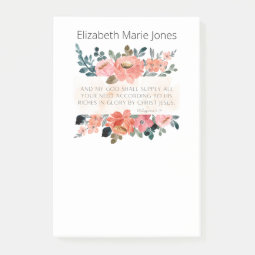 Personalized Name Bible Verse Notepad | Zazzle