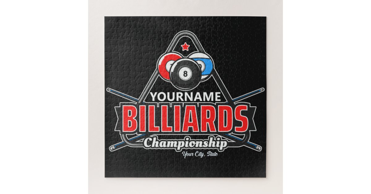 Personalized NAME Billiards 8 Ball Pool Cue Rack Jigsaw Puzzle | Zazzle