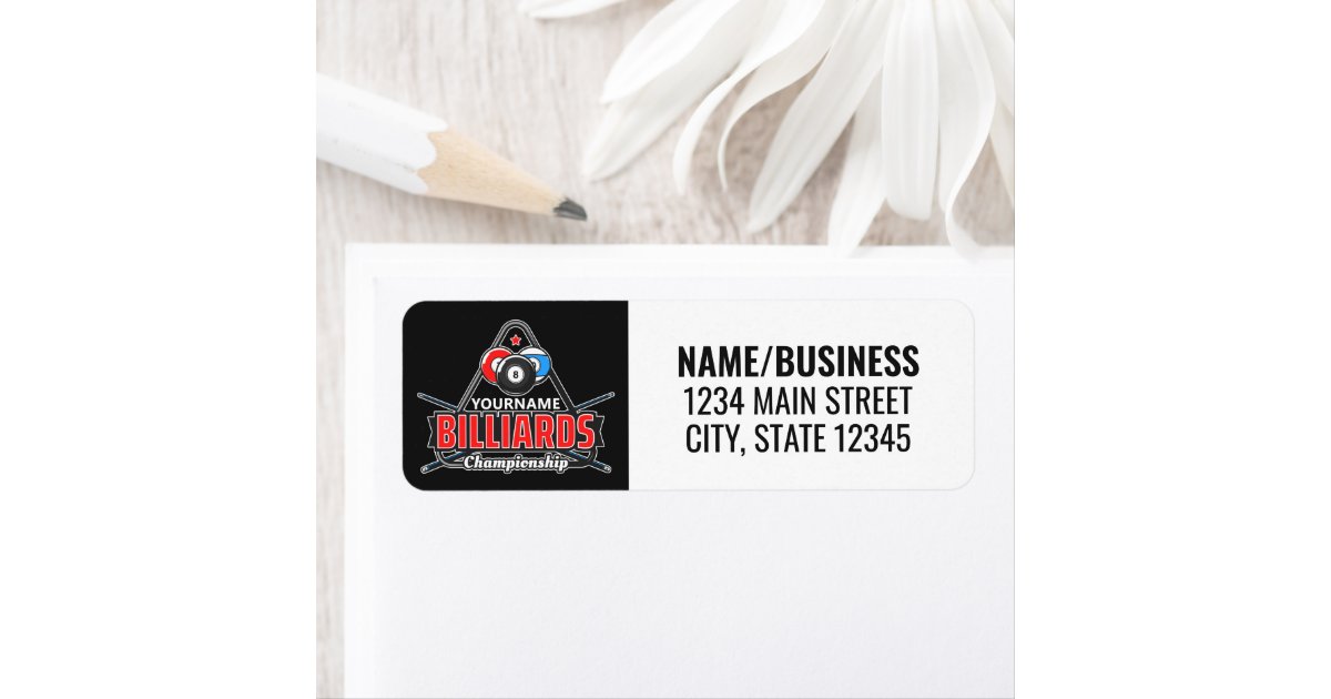 Personalized NAME Billiards 8 Ball Pool Cue Rack Label | Zazzle