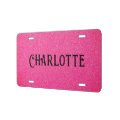 Personalized Name Black Pink Glitter License Plate | Zazzle
